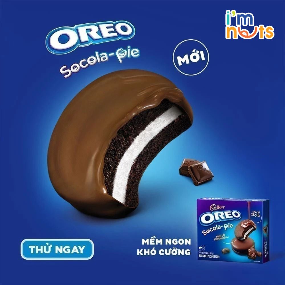Bánh Oreo Pie Socola và Dâu hộp 168g – Bánh kẹo Ăn vặt ImNuts