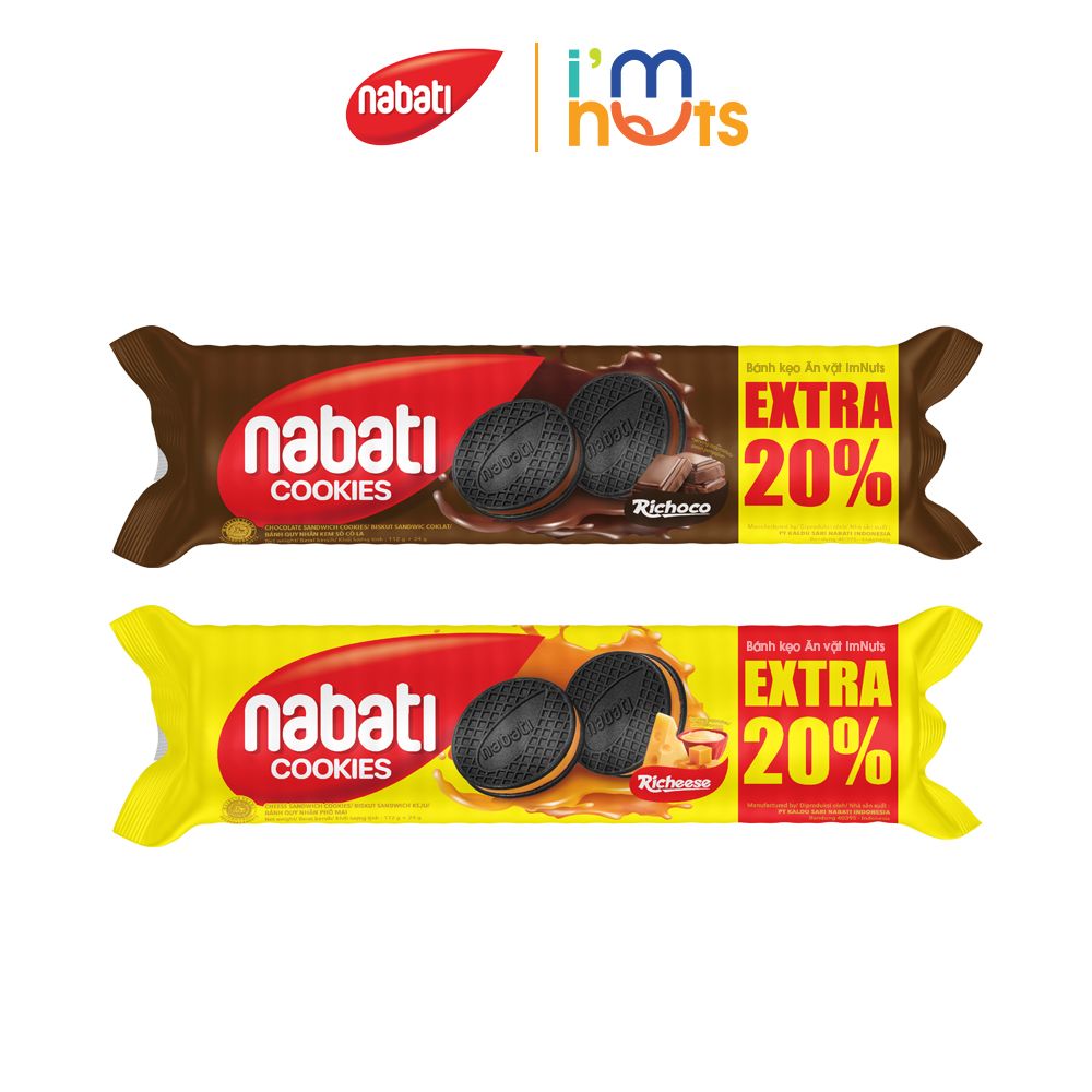 Bánh Quy Nabati Cookies Đủ Vị Gói 136g – Bánh kẹo Ăn vặt ImNuts