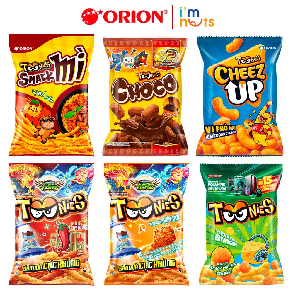 Bánh Snack Toonies Orion đủ vị gói nhỏ và gói lớn – Bánh kẹo Ăn vặt ImNuts