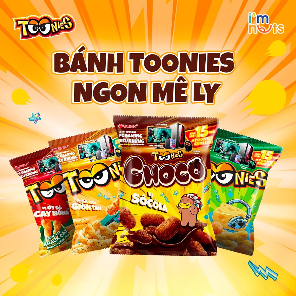 Bánh Snack Toonies Orion đủ vị gói nhỏ và gói lớn – Bánh kẹo Ăn vặt ImNuts