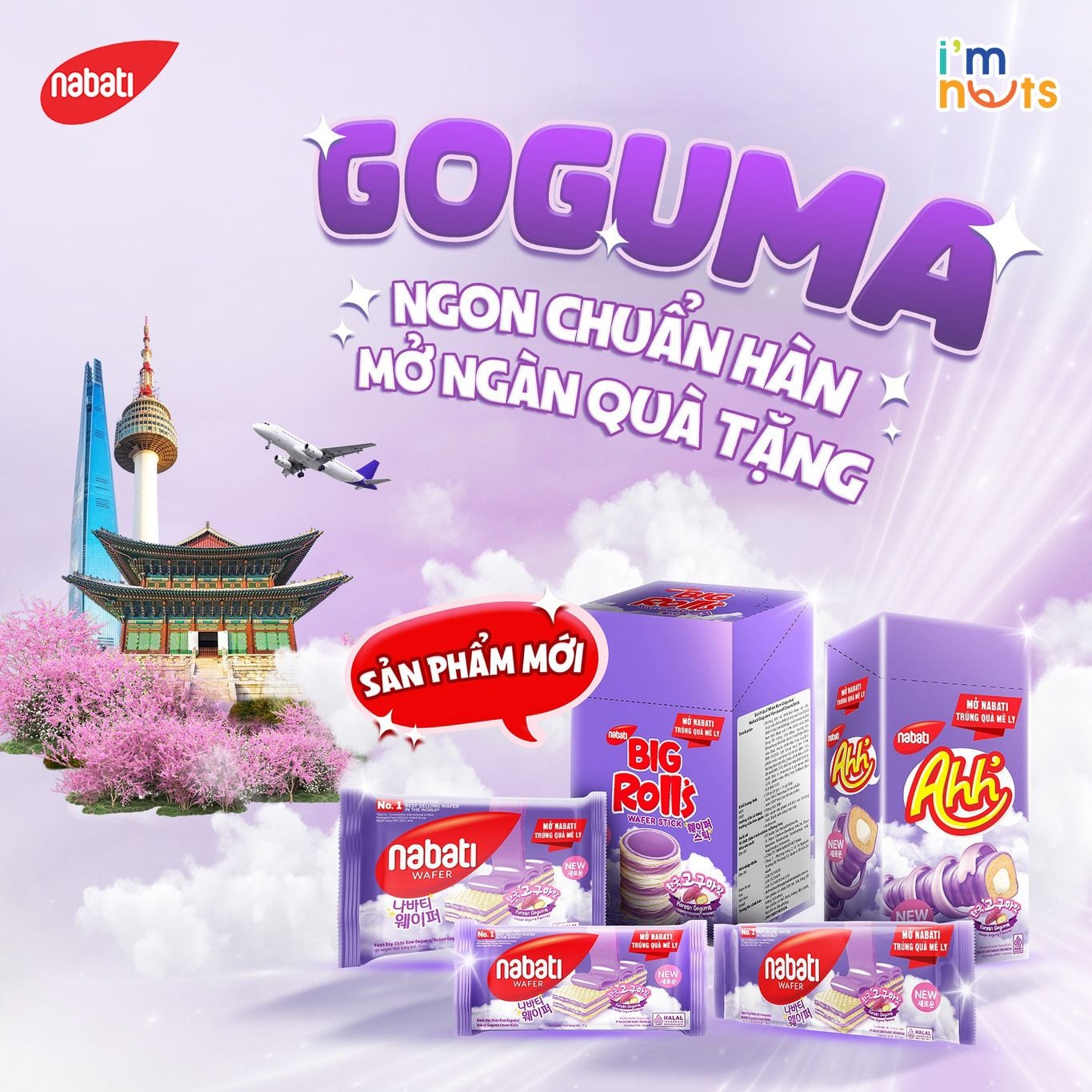 Bánh xốp nhân kem Nabati đủ vị gói 50g và 110g – Bánh kẹo Ăn vặt ImNuts