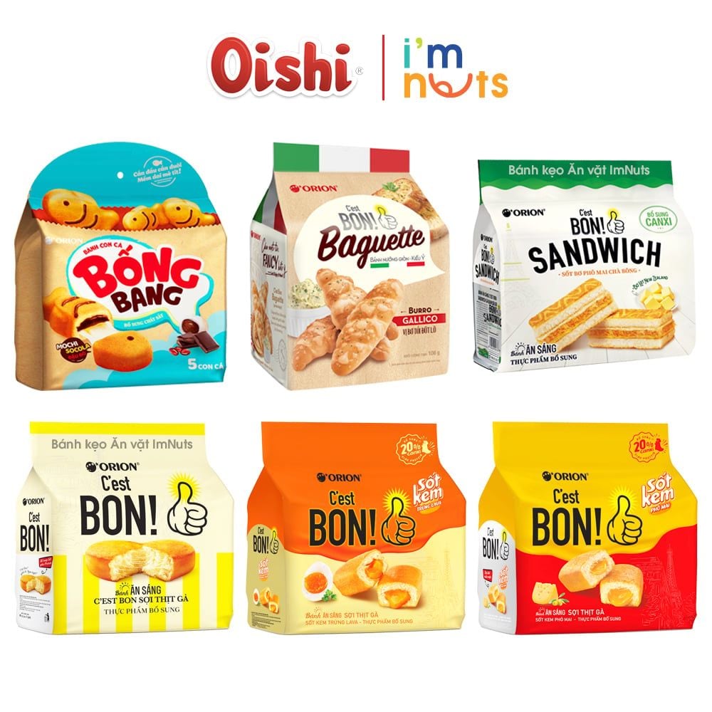 Bánh ăn sáng Cest Bon Orion đủ vị gói nhỏ tiện lợi – Bánh kẹo Ăn vặt ImNuts
