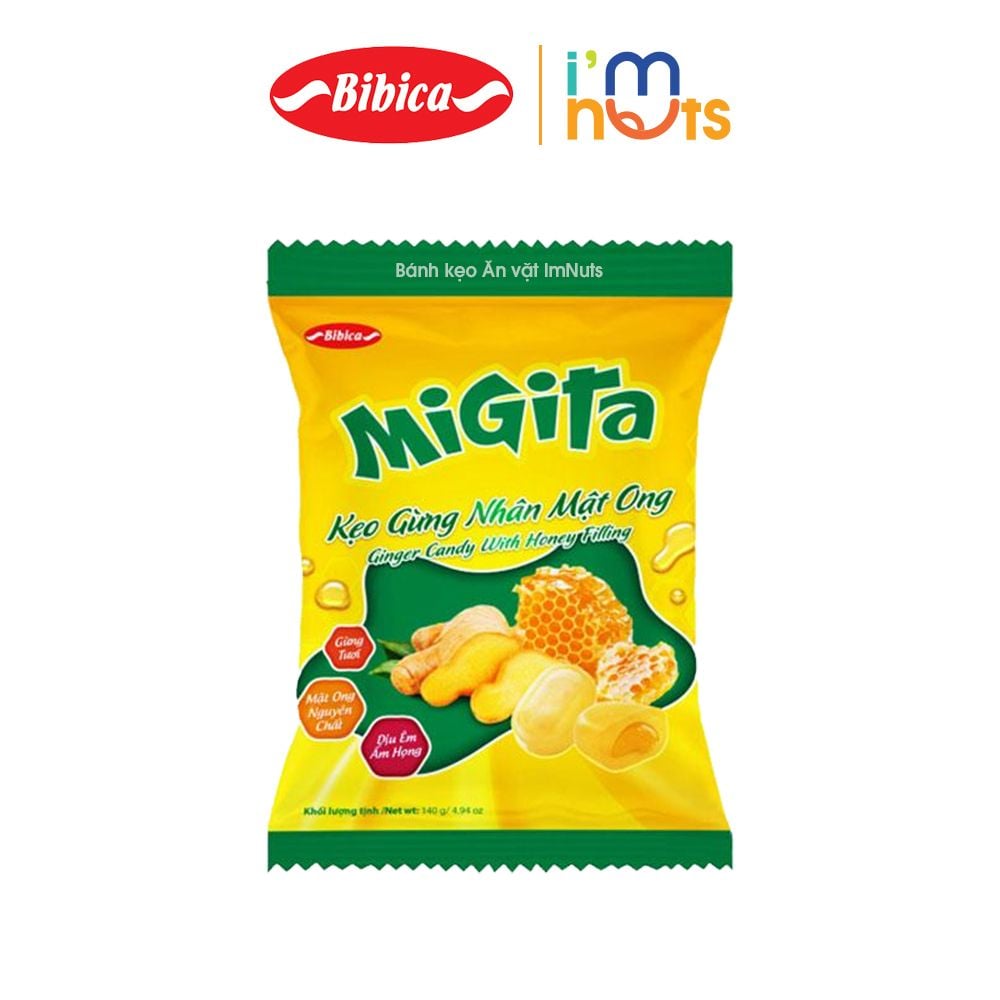 Kẹo cứng Migita Bibica tuổi thơ đủ vị Me Gừng Bạc hà gói 70g – Bánh kẹo Ăn vặt ImNuts