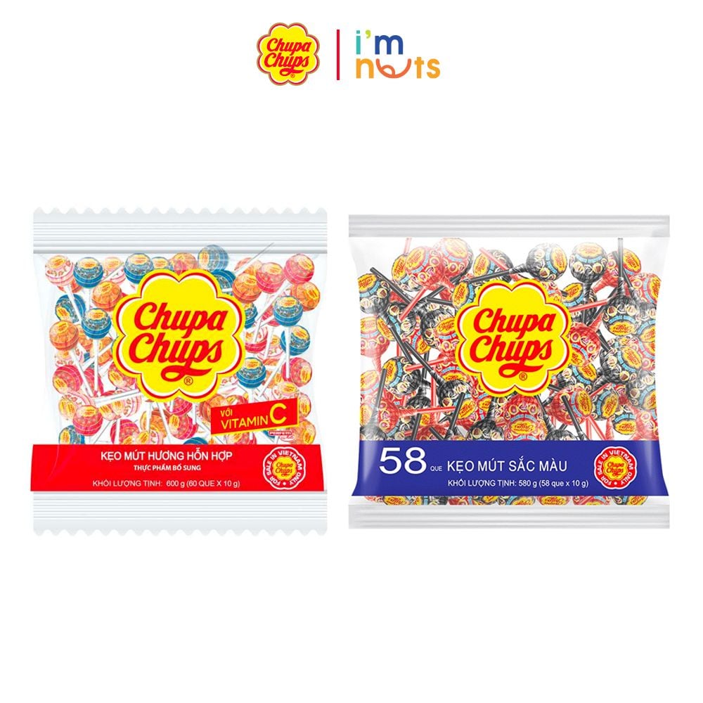Kẹo Mút Chupa Chups Hương Trái Cây Hỗn Hợp Gói 60 Que Và Sắc Màu Dâu C ...