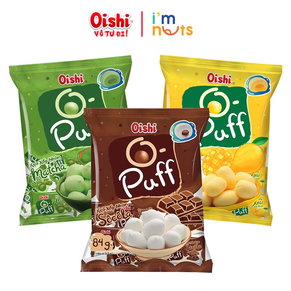 Combo 3 Gói Kẹo Xốp Có Nhân Oishi OPuff Đủ Vị Gói 84g – Bánh kẹo Ăn vặt ...