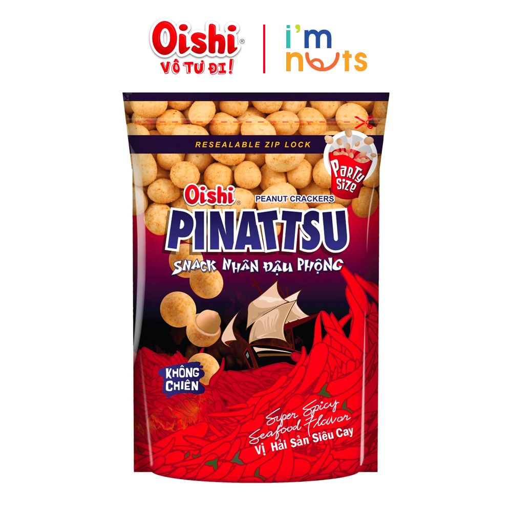 Snack nhân đậu phộng Pinattsu Oishi đủ vị gói lớn 85g – Bánh kẹo Ăn vặt ...