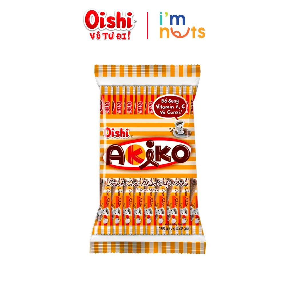 Snack que nhân kem Akiko Oishi đủ vị gói 140g – Bánh kẹo Ăn vặt ImNuts