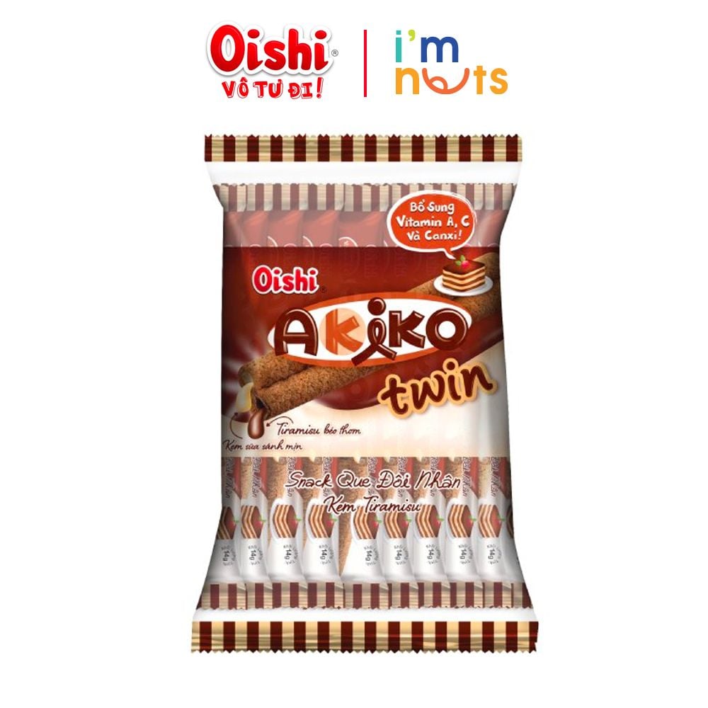 Snack que nhân kem Akiko Oishi đủ vị gói 140g – Bánh kẹo Ăn vặt ImNuts