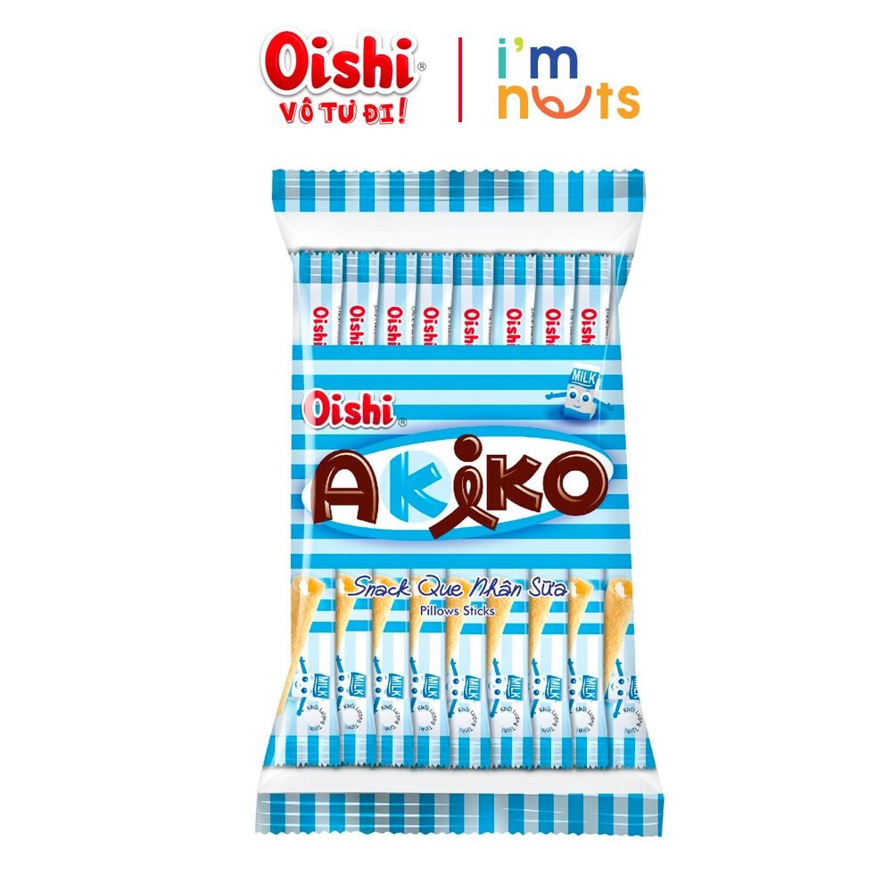 Snack que nhân kem Akiko Oishi đủ vị gói 140g – Bánh kẹo Ăn vặt ImNuts