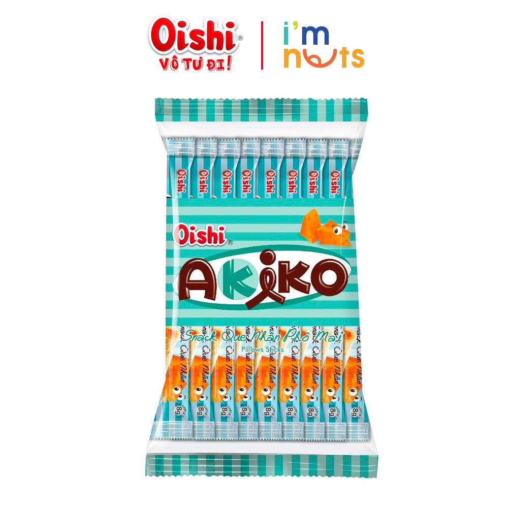 Snack que nhân kem Akiko Oishi đủ vị gói 140g – Bánh kẹo Ăn vặt ImNuts