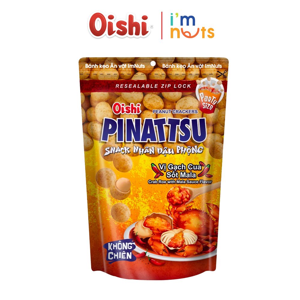 Snack nhân đậu phộng Pinattsu Oishi đủ vị gói lớn 85g – Bánh kẹo Ăn vặt ...
