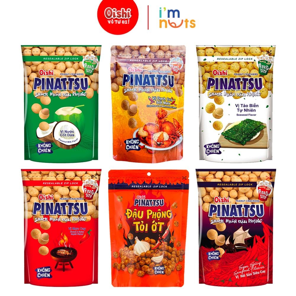 Snack nhân đậu phộng Pinattsu Oishi đủ vị gói lớn 85g – Bánh kẹo Ăn vặt ...