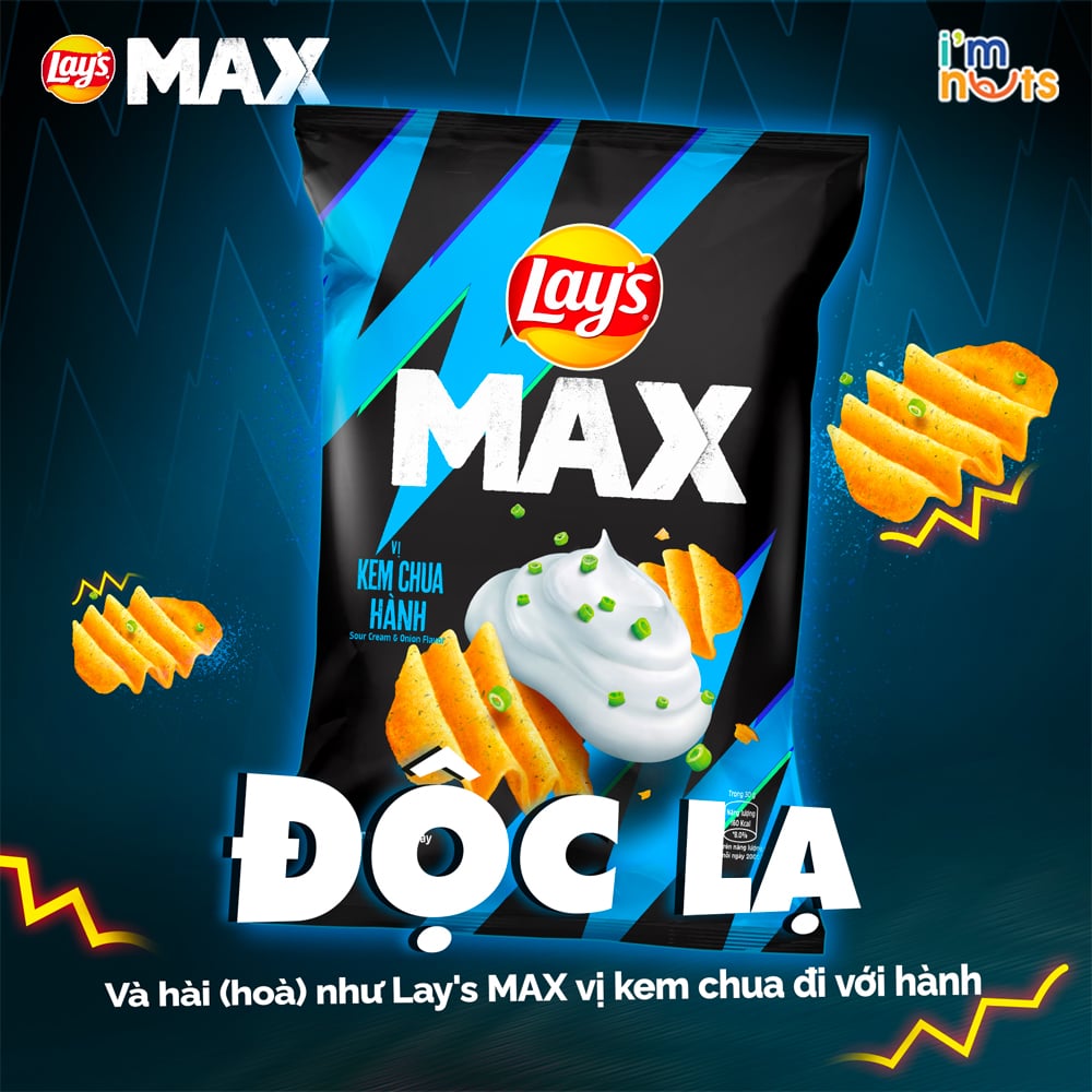 Snack vị kem chua hành Lay's Max 75g tại Bách hóa XANH