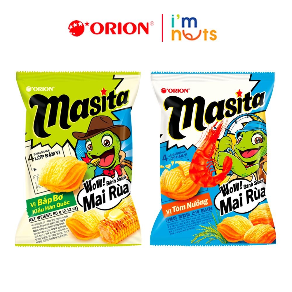 Bánh Snack khoai tây mai rùa 4 lớp Masita Orion đủ vị gói nhỏ và gói l – Bánh kẹo Ăn vặt ImNuts
