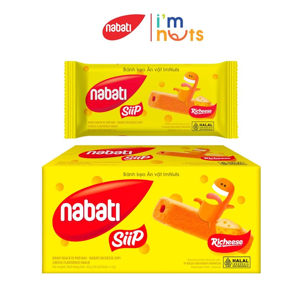 Bánh Snack Nabati Siip đủ vị hộp 80g x 20 gói – Bánh Kẹo ImNuts