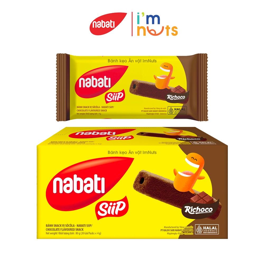 Bánh Snack Nabati Siip đủ vị hộp 80g x 20 gói – Bánh kẹo Ăn vặt ImNuts