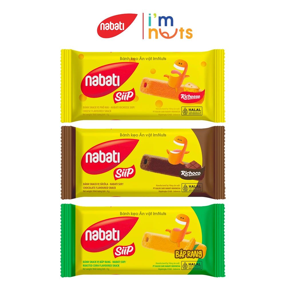 Bánh Snack Nabati Siip đủ vị hộp 80g x 20 gói – Bánh kẹo Ăn vặt ImNuts