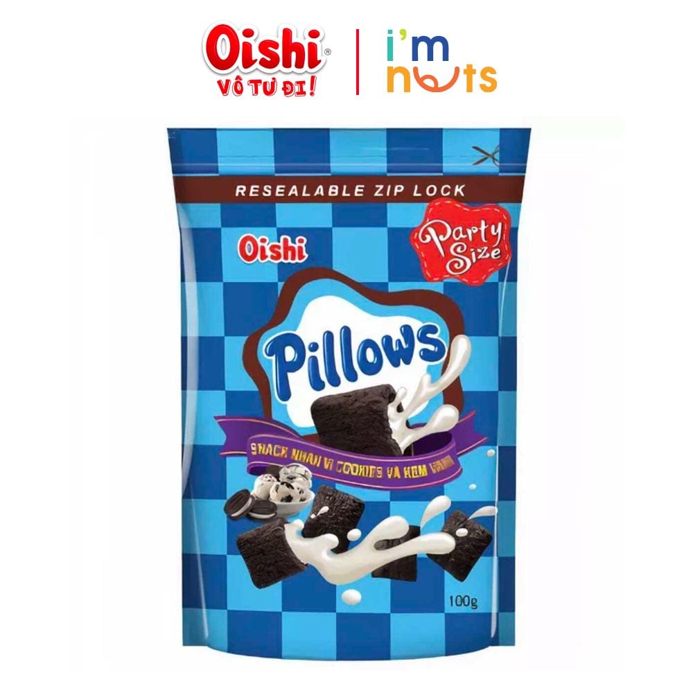 Snack nhân kem Pillows Oishi đủ vị gói lớn 85g – Bánh kẹo Ăn vặt ImNuts