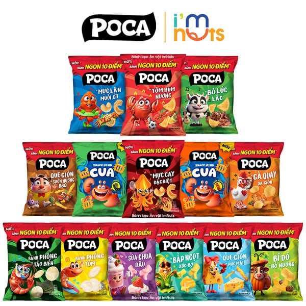Snack Poca đủ vị giòn rụm gói nhỏ và gói lớn – Bánh kẹo Ăn vặt ImNuts