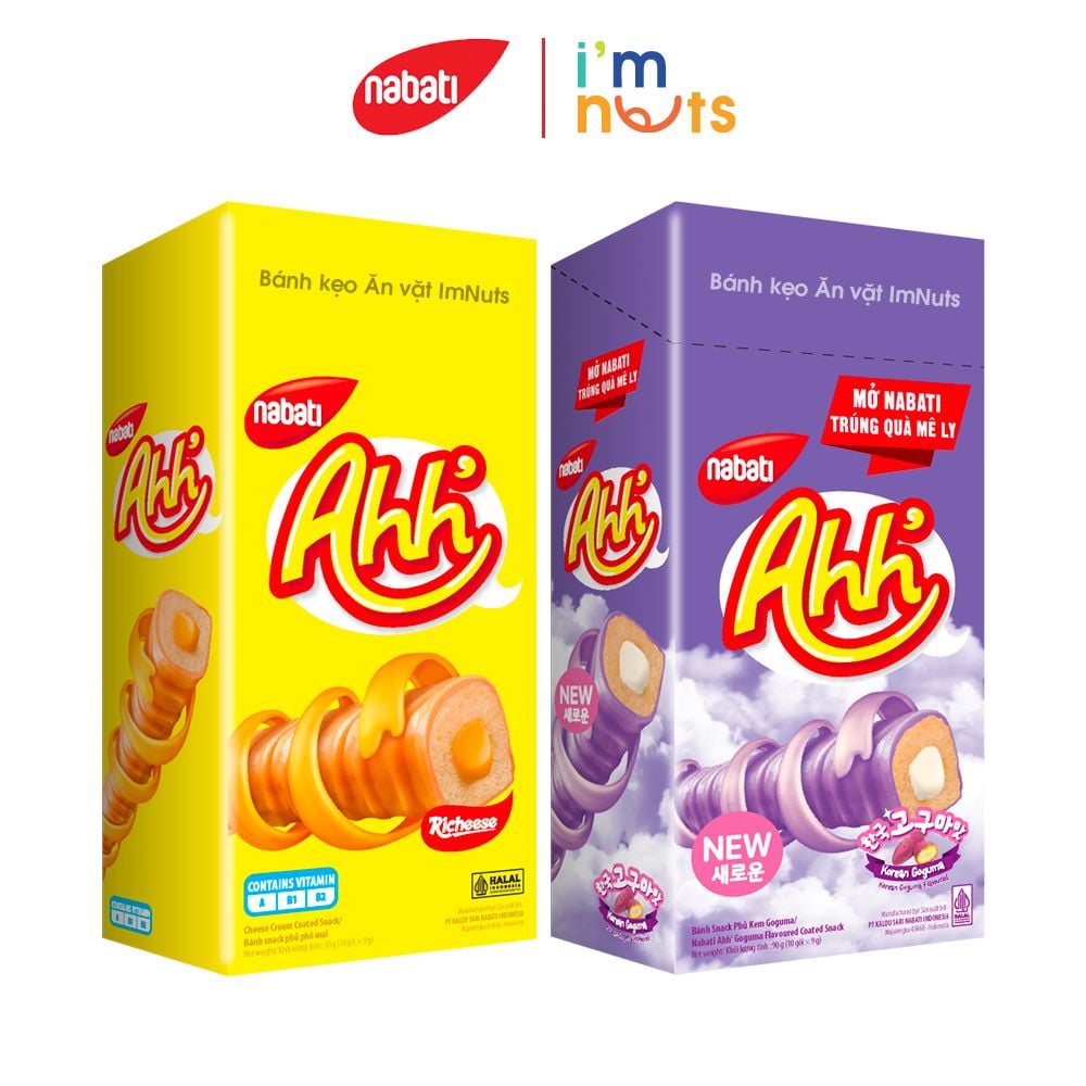 Bánh Xốp Nabati Richeese Ahh Triple Đủ Vị Hộp 90g – Bánh Kẹo ImNuts
