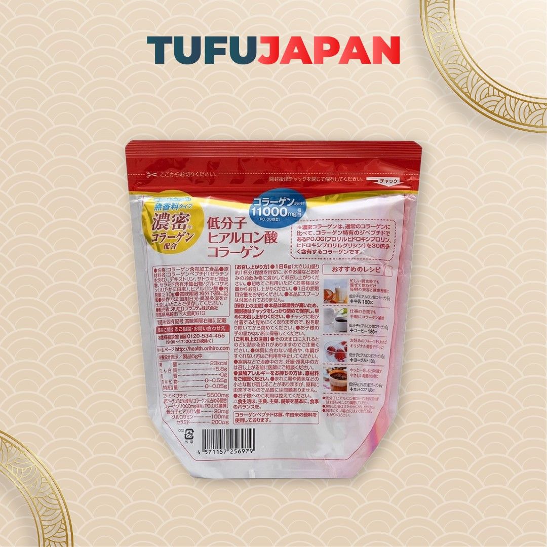 Bột Collagen Hyaluronic Acid Orihiro 11000mg (Hồng) 210g – PHUONGTOPPER.COM