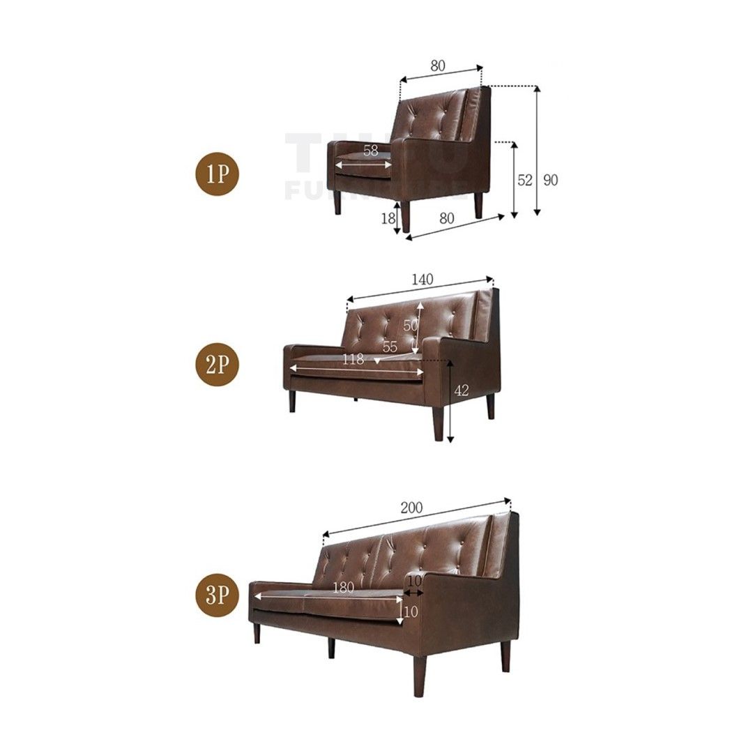SOFA Băng 5041 - 2P - Nâu – PHUONGTOPPER.COM