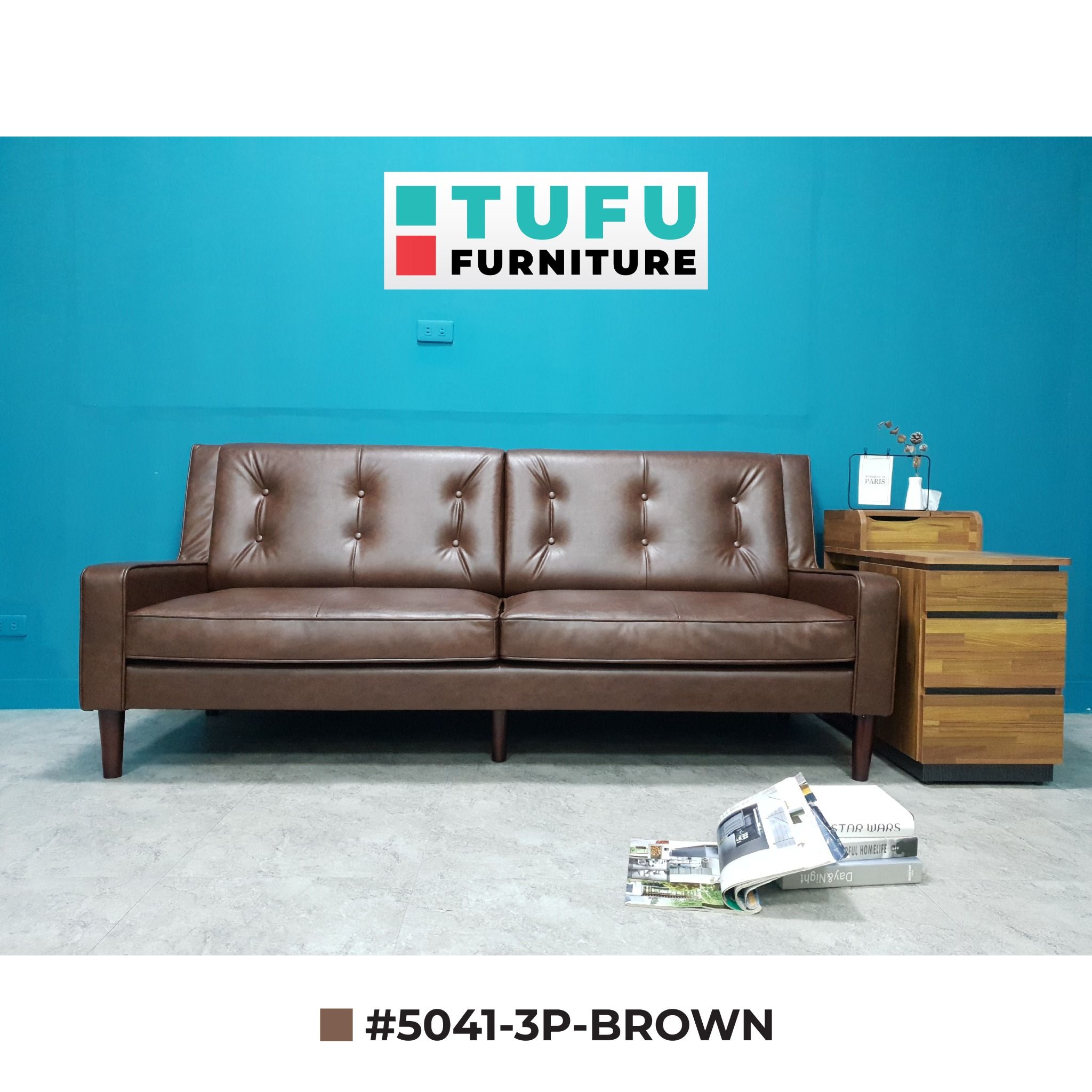 SOFA Băng 5041 - 3P - Nâu – Công ty TNHH TUFU GROUP