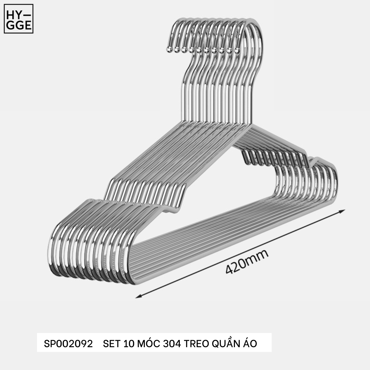 Set 10 móc inox 304 treo quần áo – Siêu thị nội thất Hygge