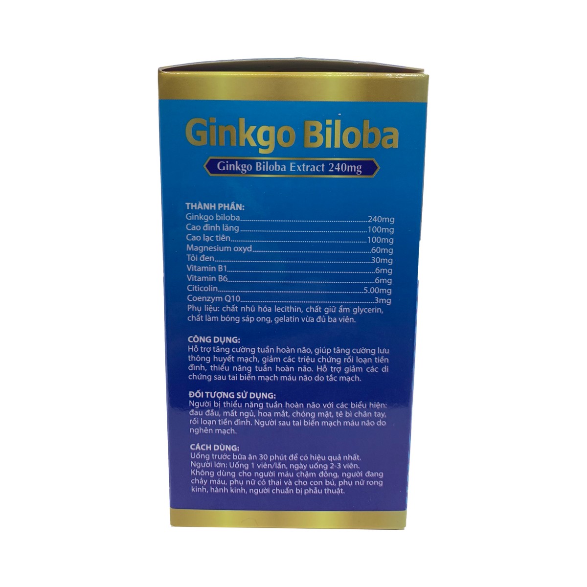 Ginkgo biloba 240 (xanh dương) giảm thiểu năng tuần hoàn não
