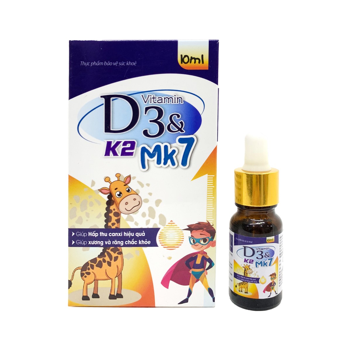 Vitamin D3 & K2 MK7 (hộp xanh) giúp tăng cường hấp thụ canxi