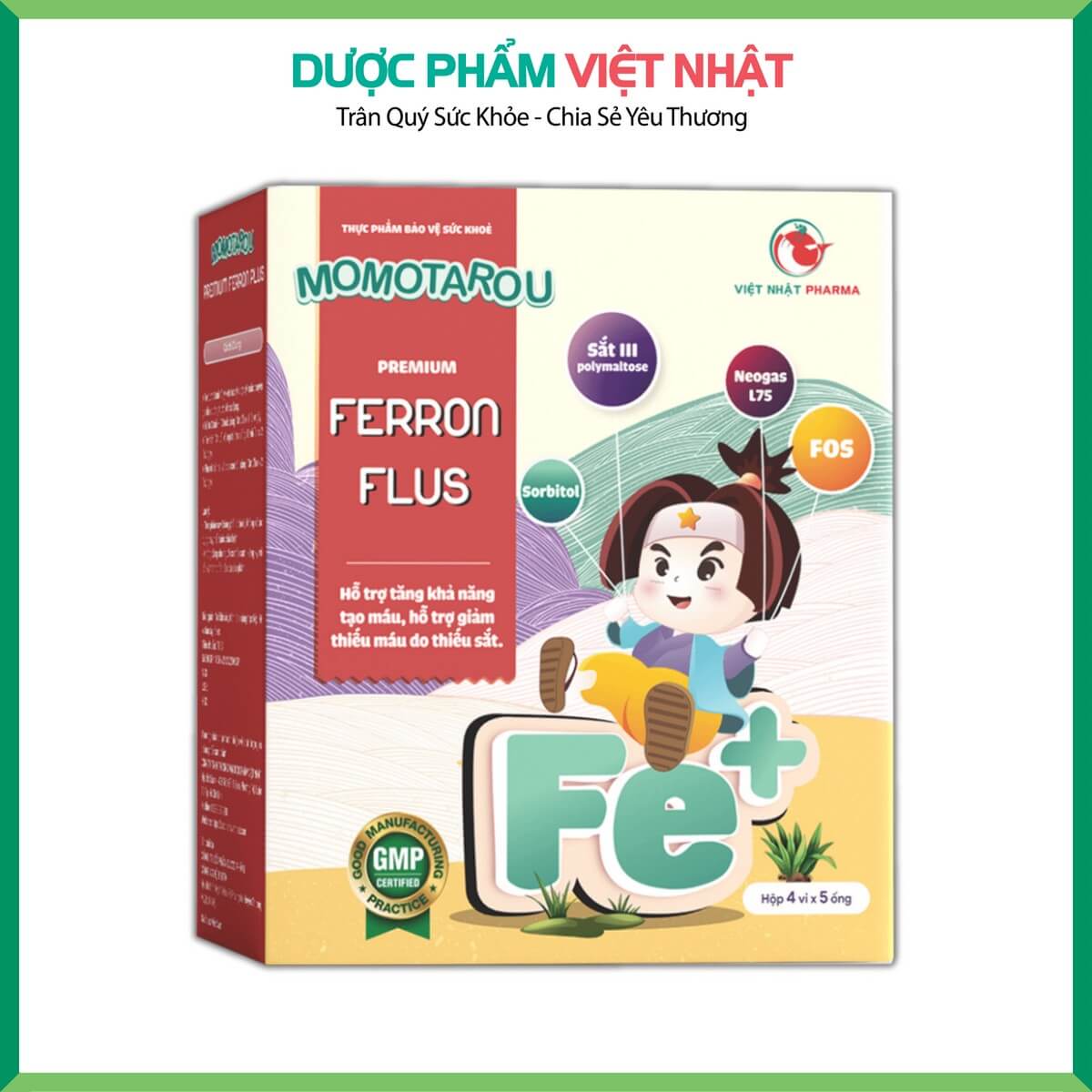 Siro Momotarou Premium Ferron Plus, hỗ trợ giảm thiếu máu do thiếu sắt