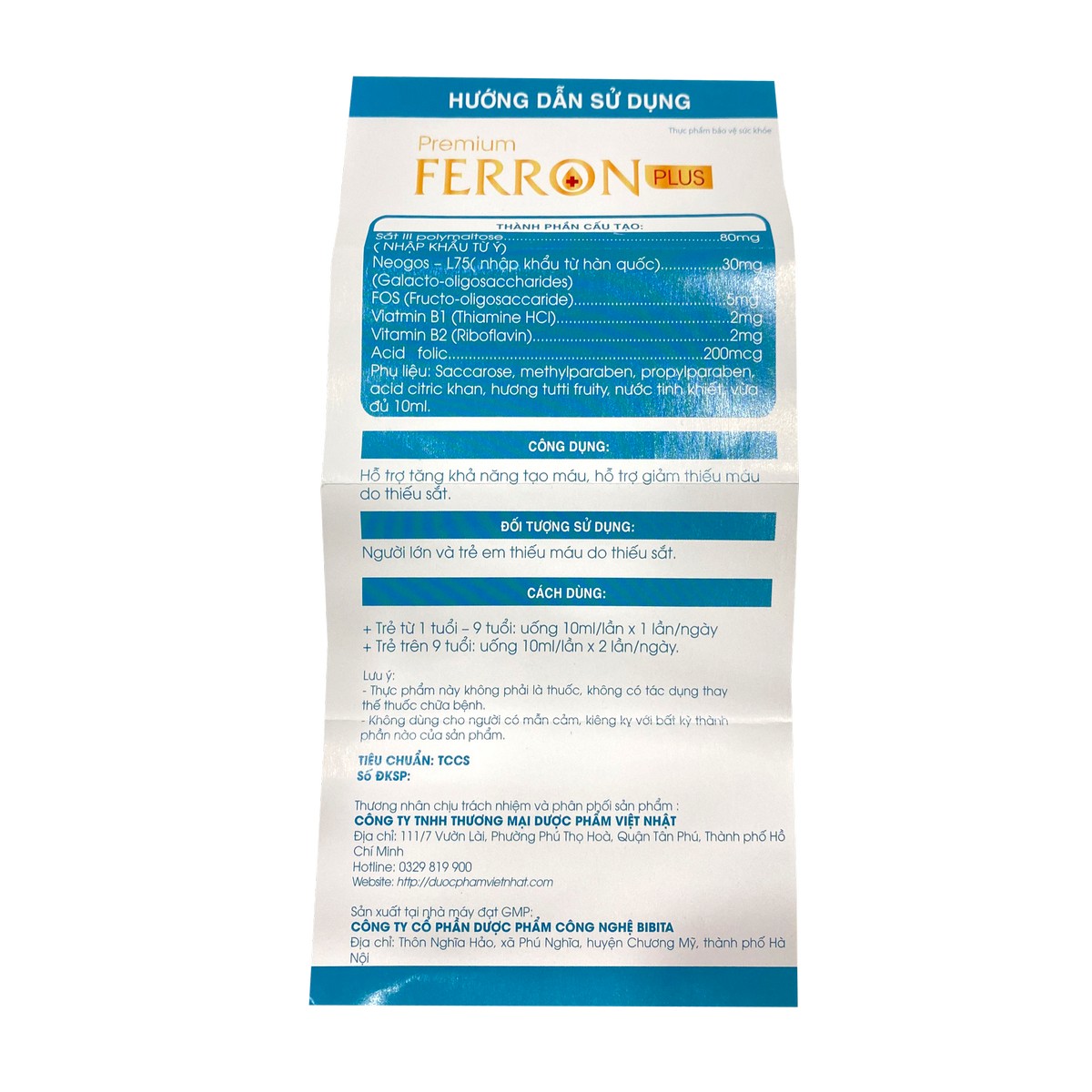 Siro Premium Ferron Plus - hỗ trợ khả năng tái tạo máu, giảm thiếu máu