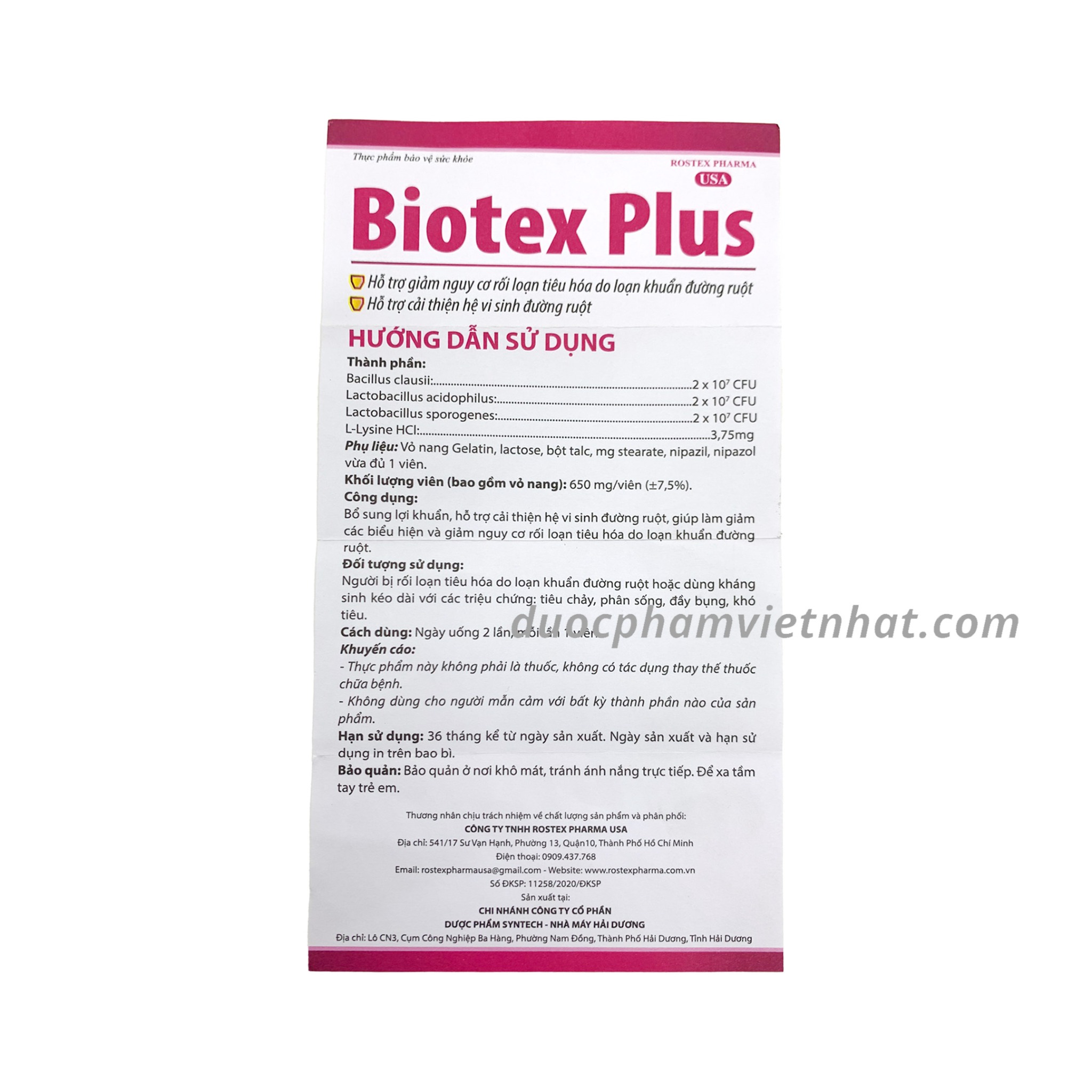 BIOTEX PLUS giảm rối loạn tiêu hóa