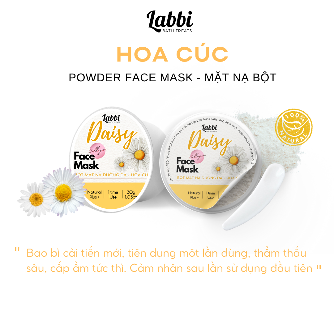 Mặt nạ dưỡng sáng da HOA CÚC - DAISY [Labbi] Bột thiên nhiên dưỡng da ...