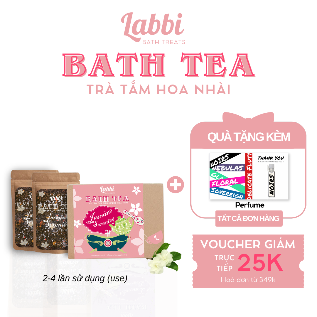 Trà tắm hoa nhài (lài) JASMINE SERENITY [Labbi] Bath tea – Labbi Bath ...