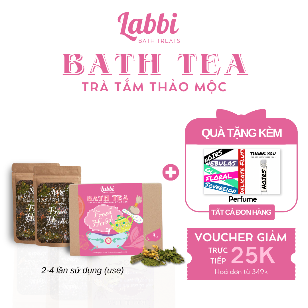 Trà tắm hoa hồng FRESH HERBAL [Labbi] Bath tea – Labbi Bath Treats