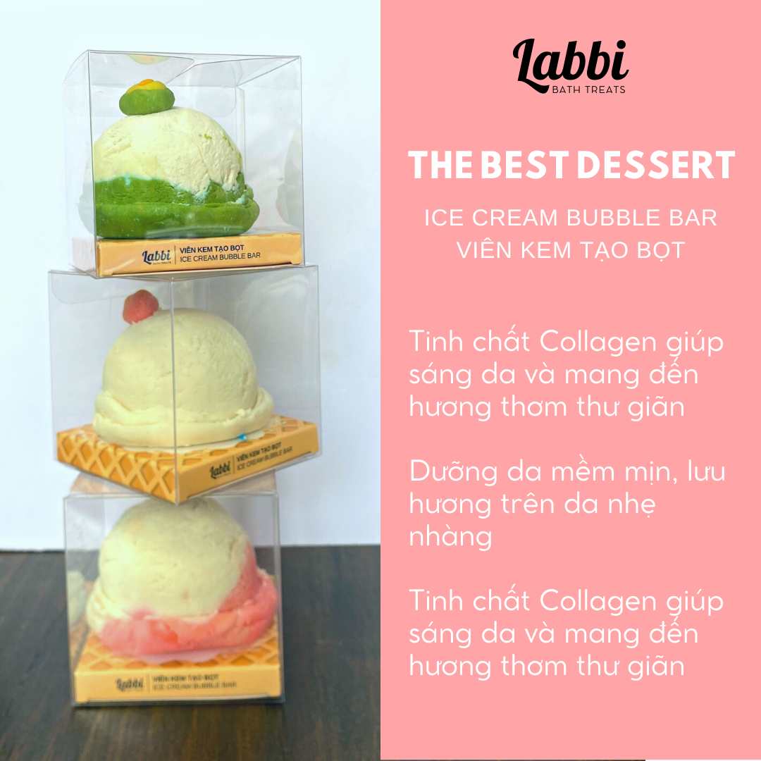 THE BEST DESSERT [Labbi] Ice Cream Bubble Bar / Viên kem tạo bọt bồn t ...