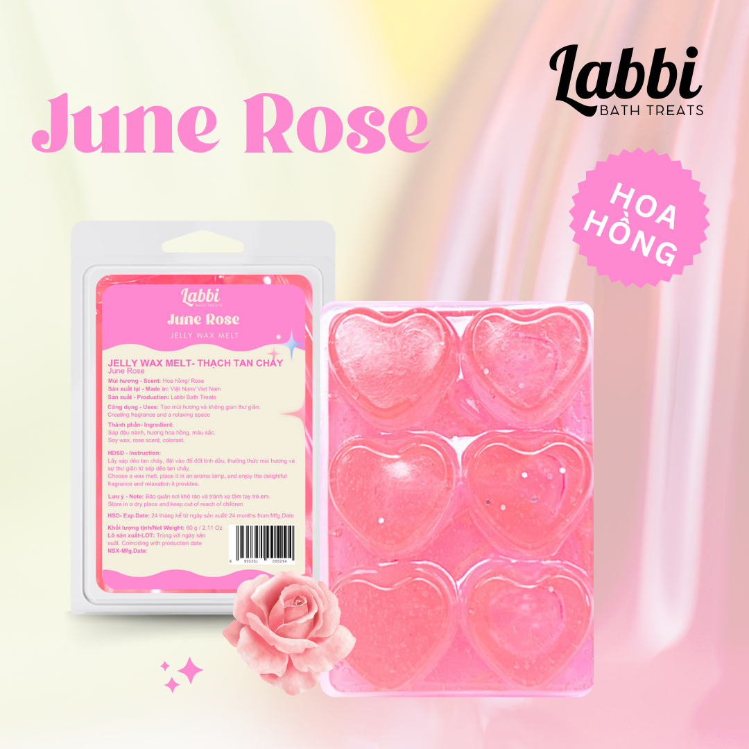 Sáp dẻo tan chảy JUNE ROSE hương hoa hồng [LABBI] Jelly Wax Melts ...