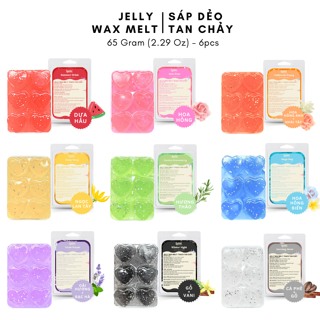 Sáp dẻo tan chảy JUNE ROSE hương hoa hồng [LABBI] Jelly Wax Melts ...