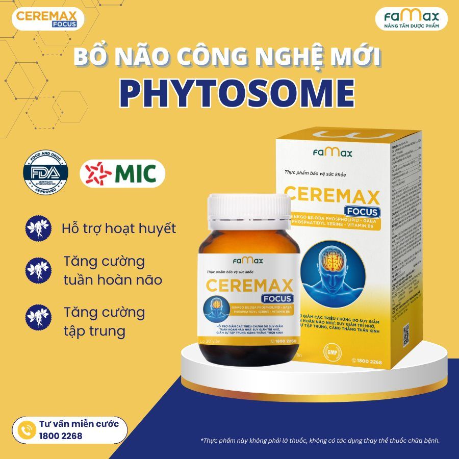 Ceremax Focus tăng trí nhớ, tăng tập trung, giảm nhanh đau nhức đầu ...