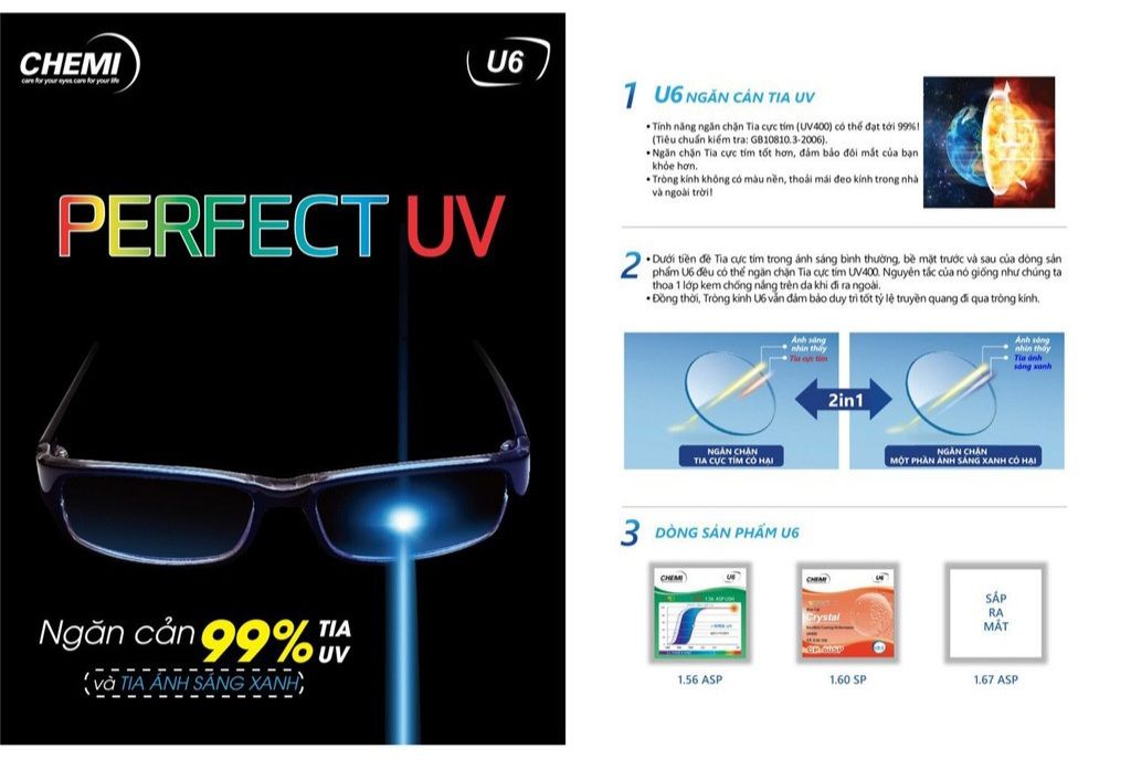 Tròng Chemi U6 – DŨNG HIỂN 6HF EYEWEAR