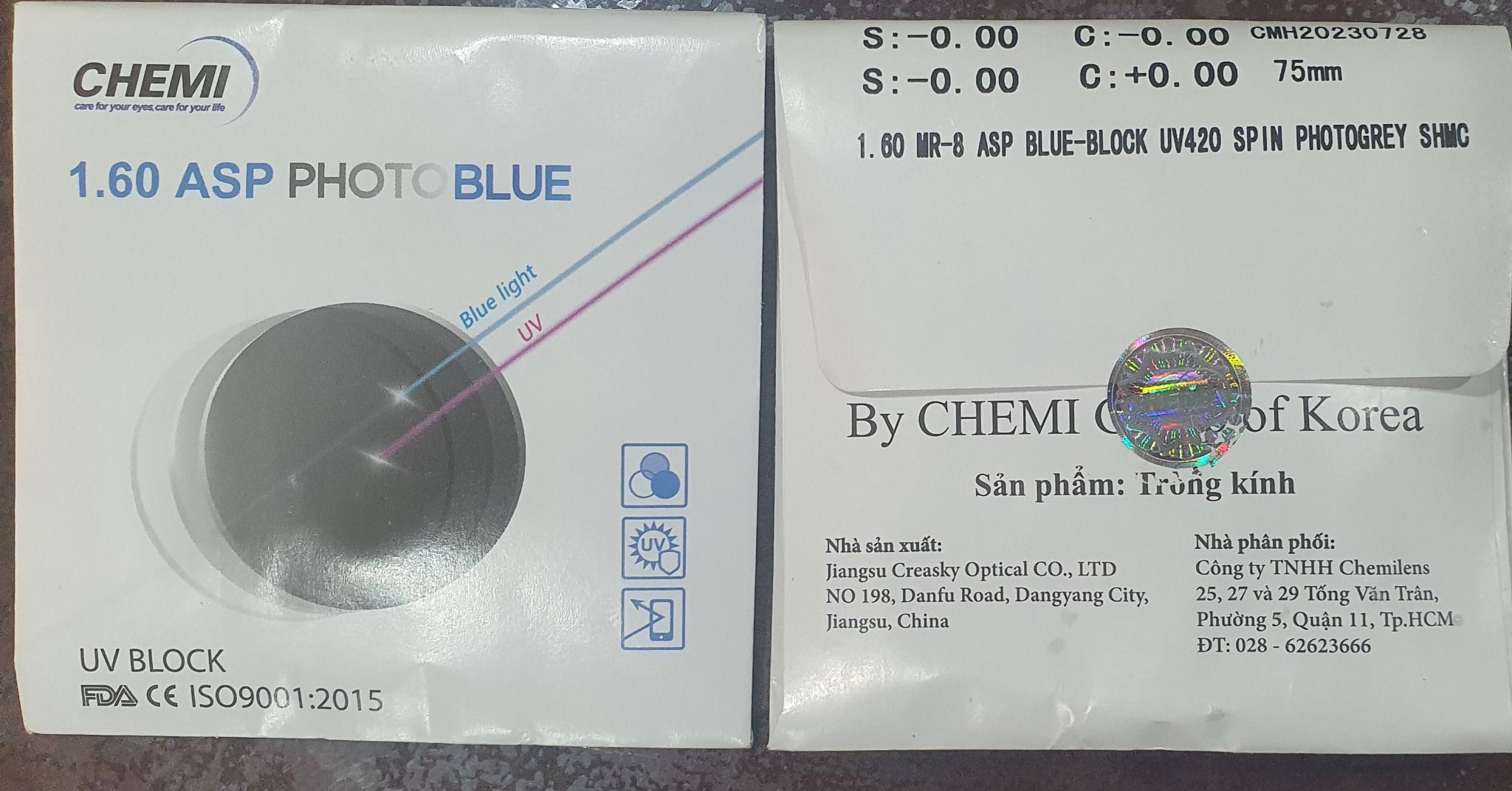 Chemi 1.60 transition blue – DŨNG HIỂN 6HF EYEWEAR