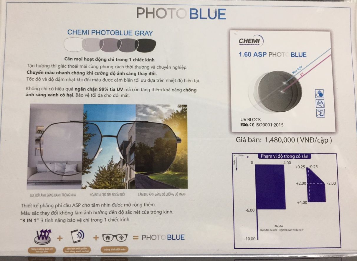 Chemi 1.60 transition blue – DŨNG HIỂN 6HF EYEWEAR