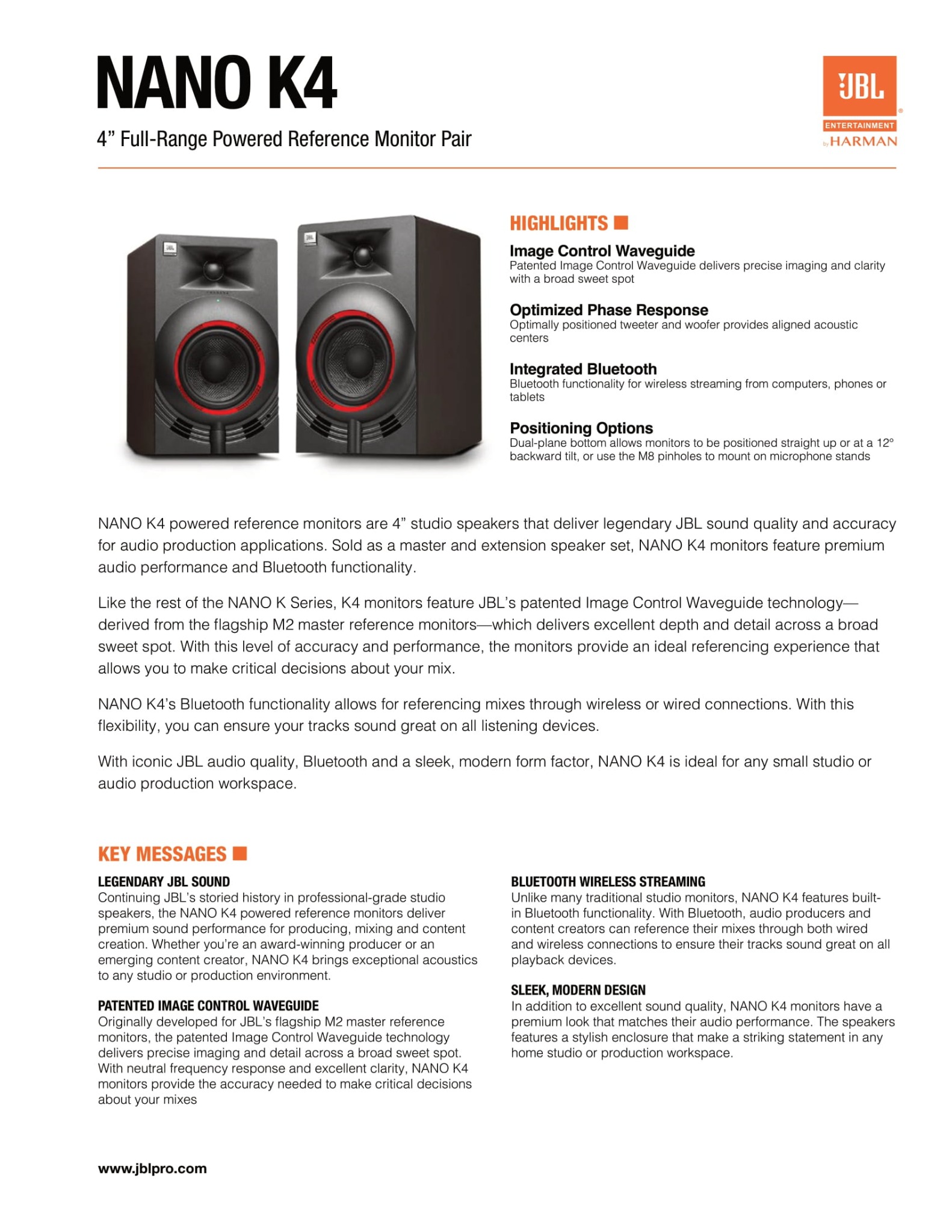 LOA JBL NANO K4 loa kiểm âm – nhacvietdts