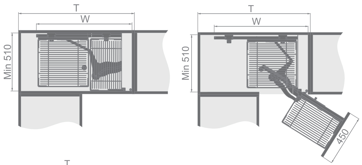 Kệ góc xoay liên hoàn nan tròn Higold Platinum | 101006 | Mở phải ...
