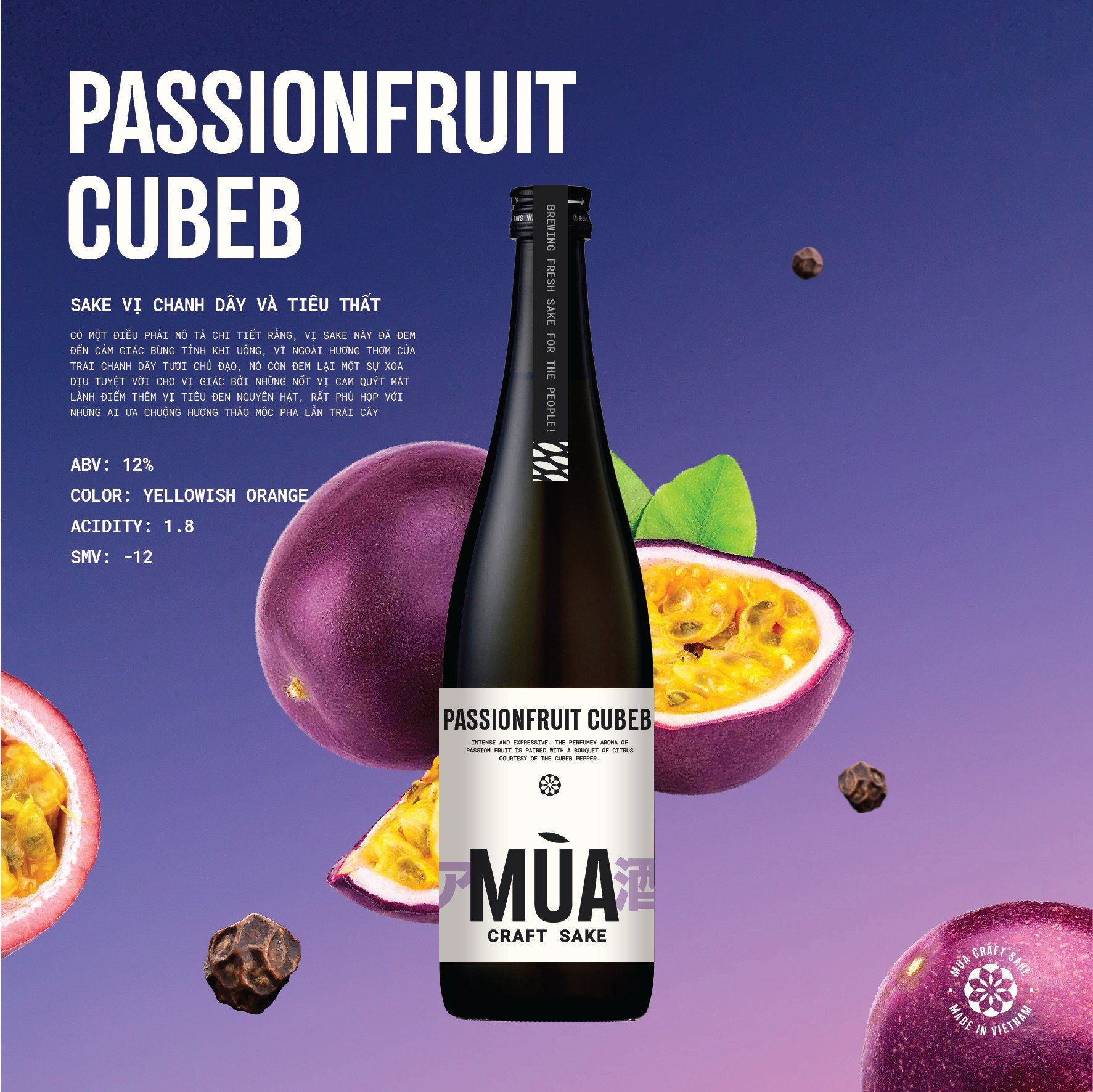 Passion Fruit Cubeb - Sake Vị Chanh dây – ShopBiaNgon