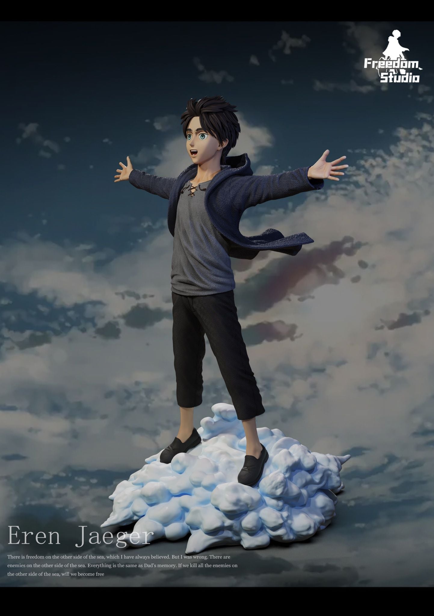Eren Yeager Ore Wa Jiyuu Da - Attack on Titan - Freedom Studio – NZ Toys