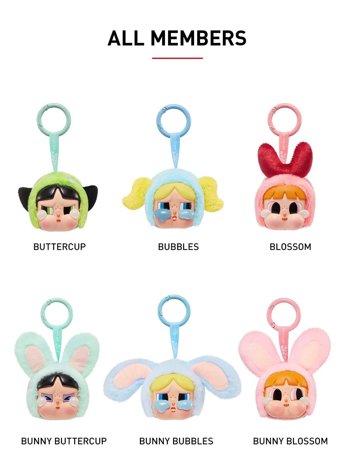 Blindbox Keychain CRYBABY x Powerpuff Girls Series Vinyl Face Plush ...