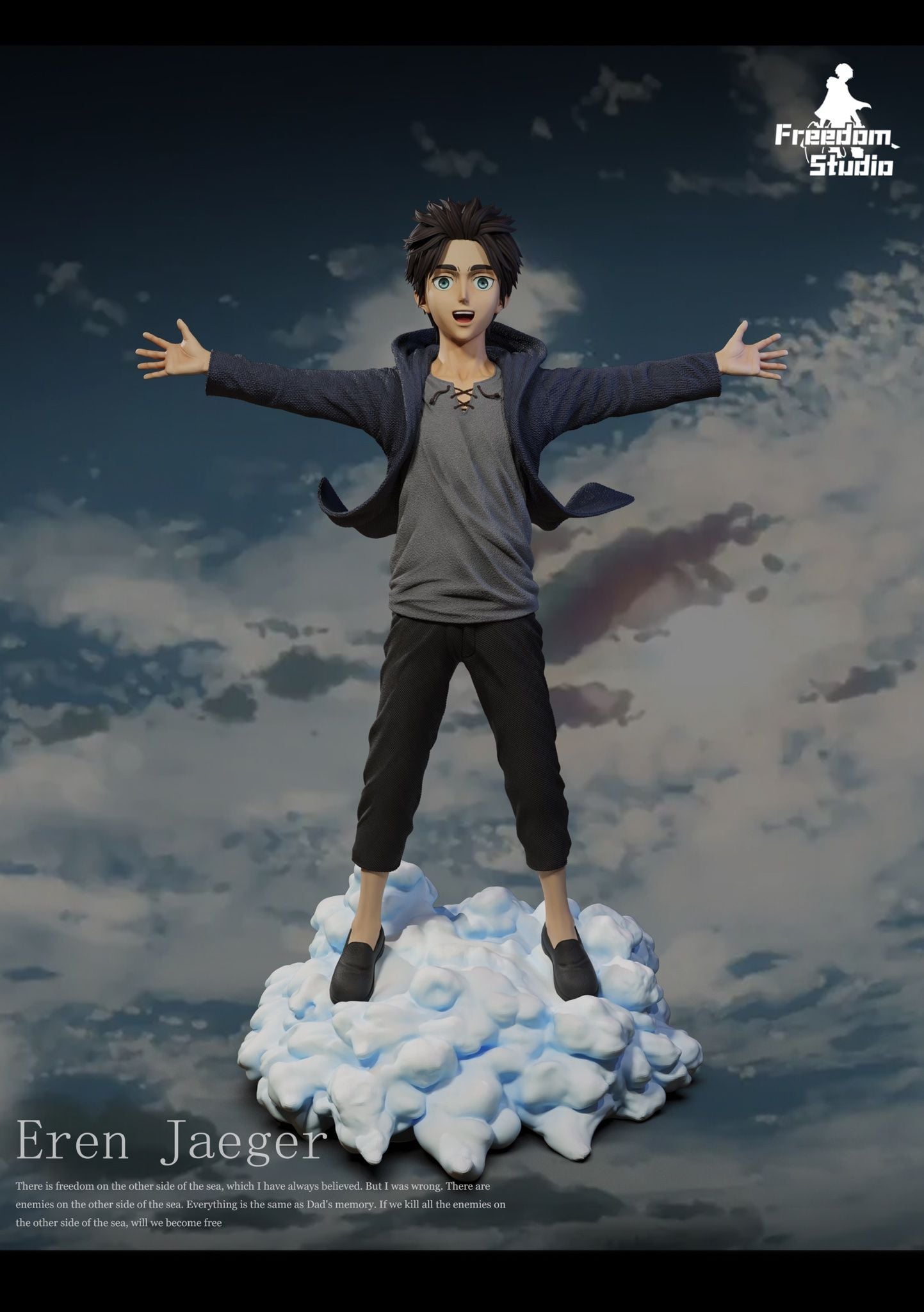 Eren Yeager Ore Wa Jiyuu Da - Attack on Titan - Freedom Studio – NZ Toys