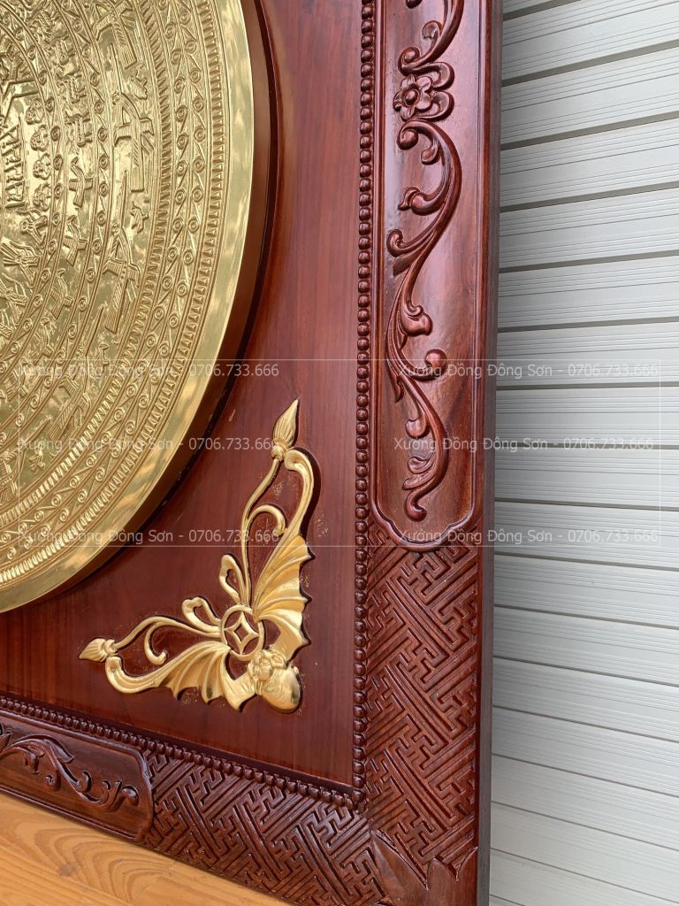 Tranh Trống Đồng Ngũ Phúc KT 115*115 dát vàng 9999 – Xưởng đồng Đông Sơn